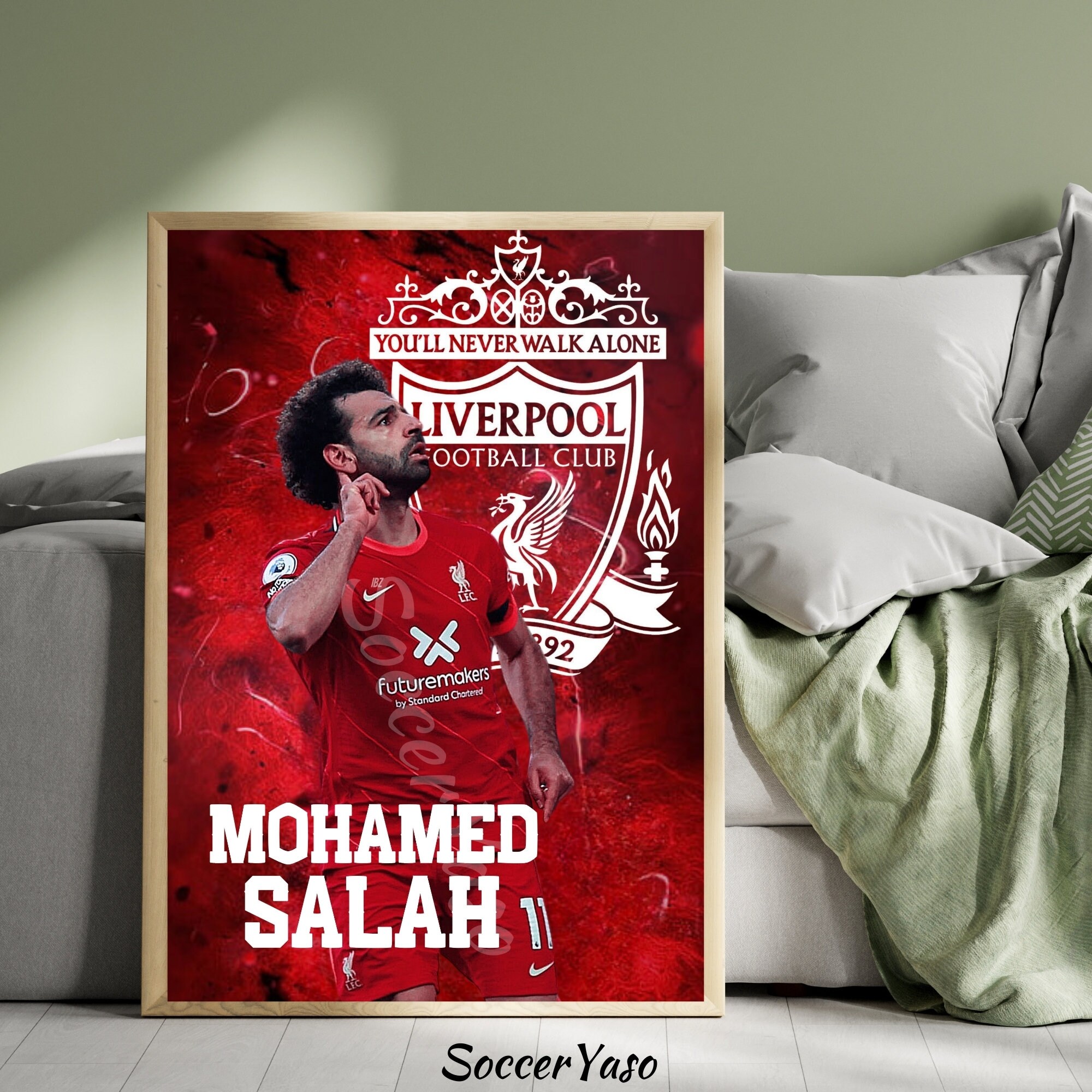 Mohamed Salah Printable Digital Poster, Mohamed Salah Print, Mid ...