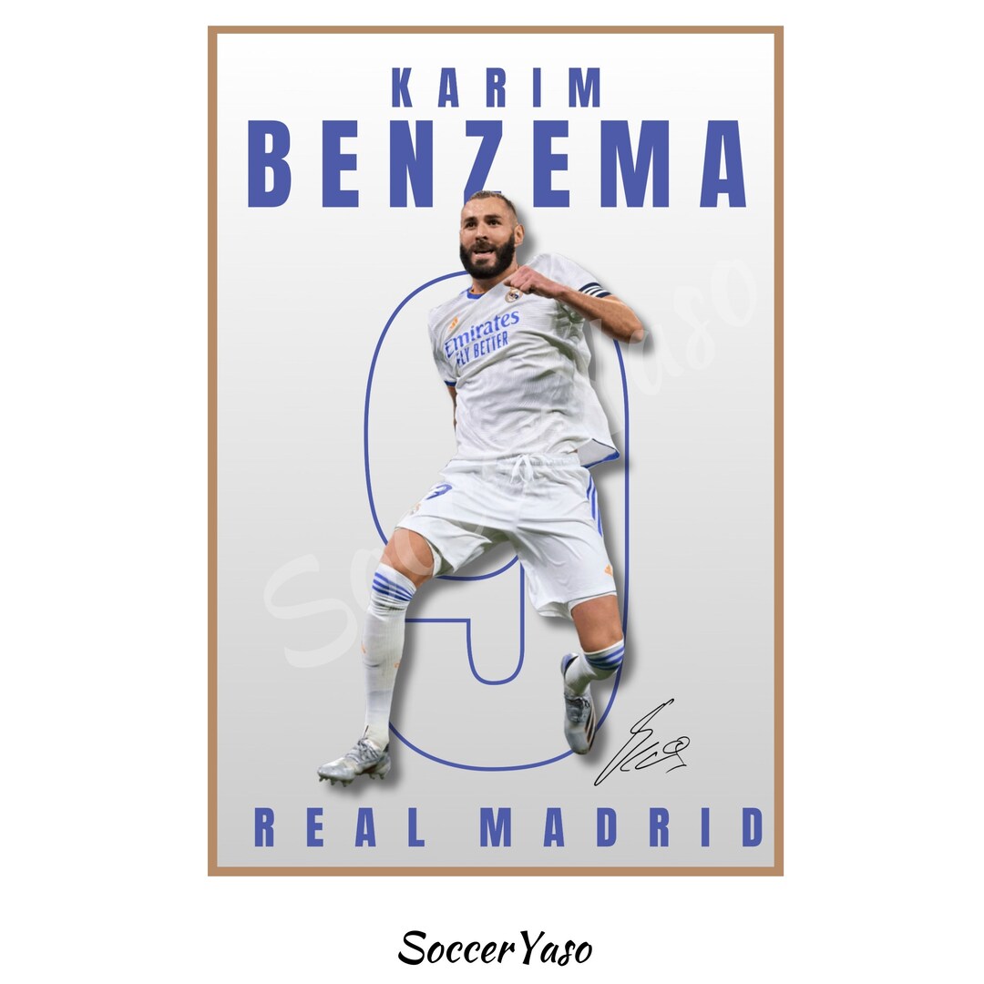 Karim Benzema Poster, Karim Benzema Print, Karim Benzema Printable, Mid ...