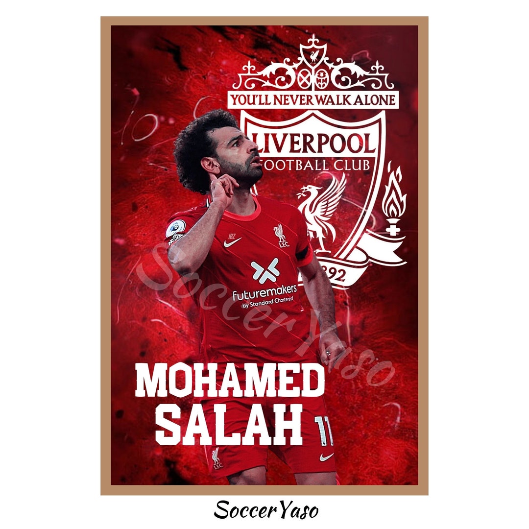 Mohamed Salah Poster,mohamed Salah Print, Salah Poster, Football Poster ...