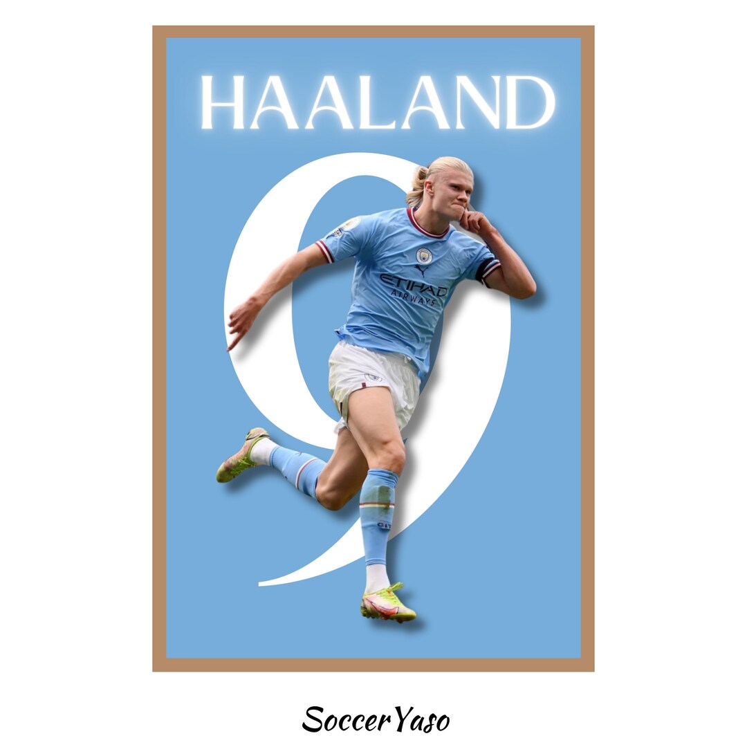 Erling Haaland Print , Erling Haaland Printable Digital Poster, Soccer ...
