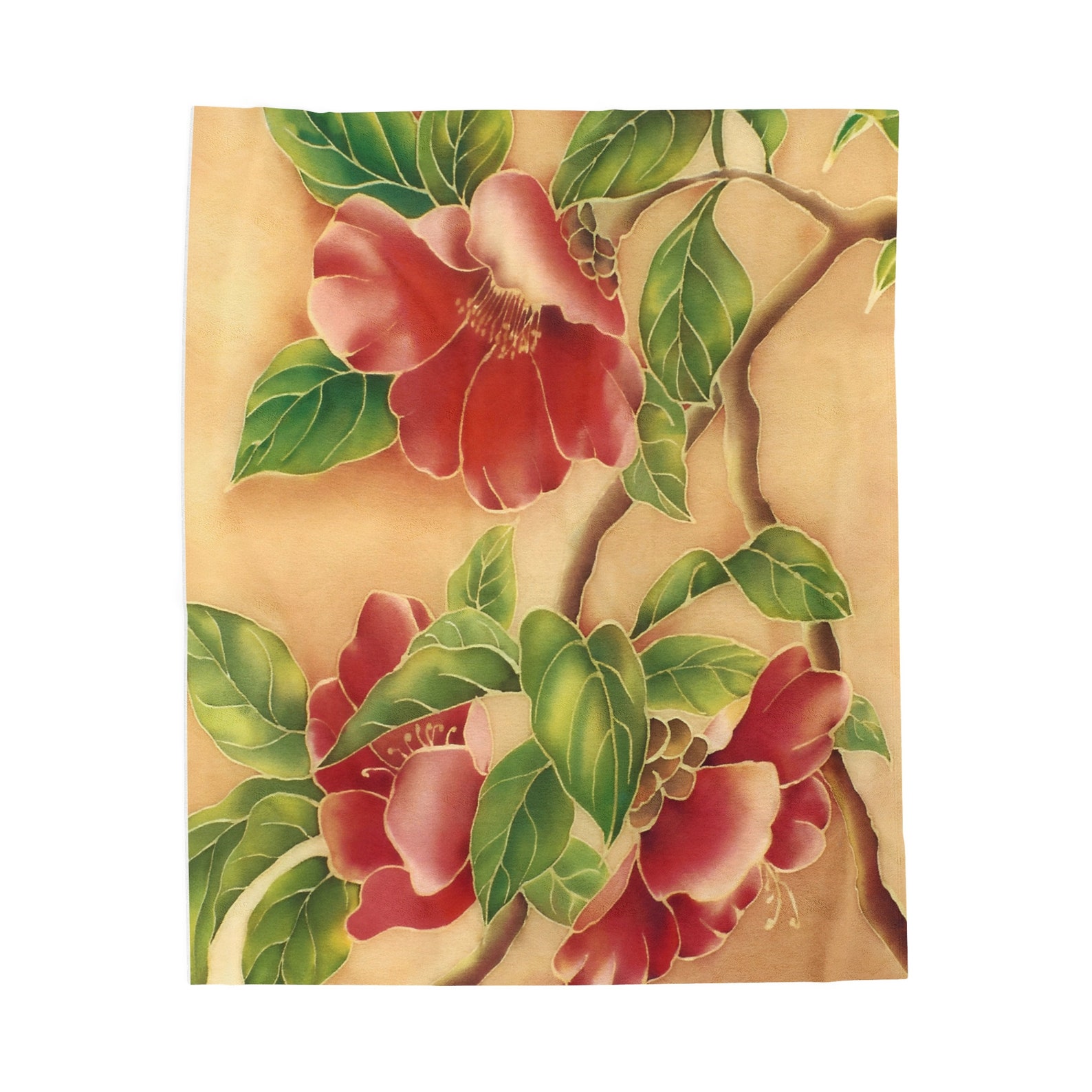 Hibiscus Floral Velveteen Blanket, Hawaiian Decor - Etsy