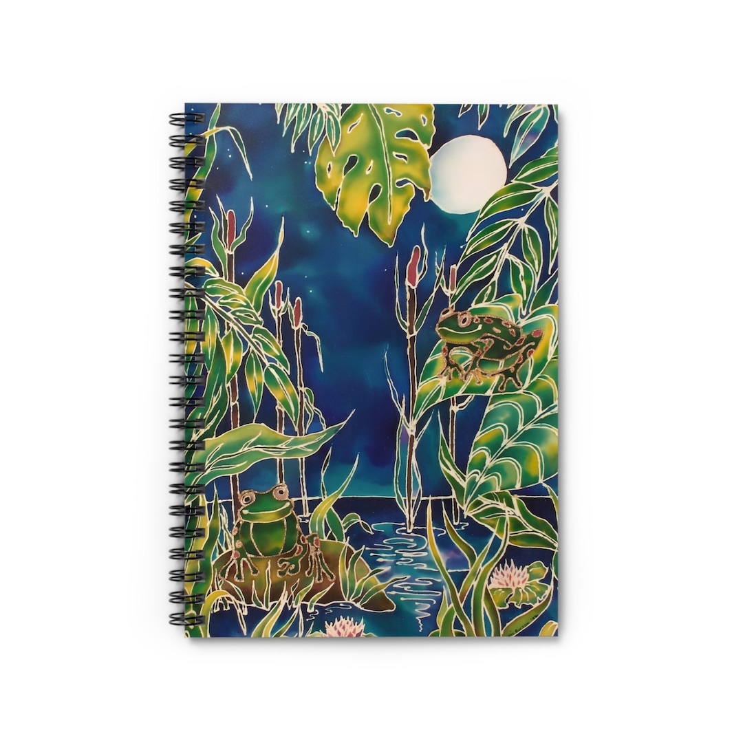 Spiral Notebook - Ruled Line - Froggie Moon Notebook - Nature Art ...