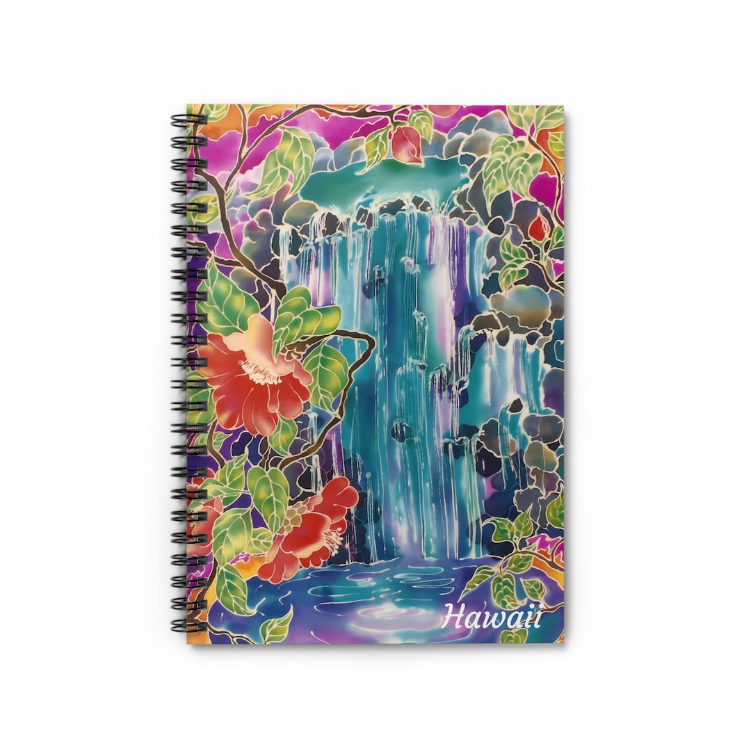 Hawaii Waterfall Notebook - Tropical Notebook - Kauai Notebook - Maui ...