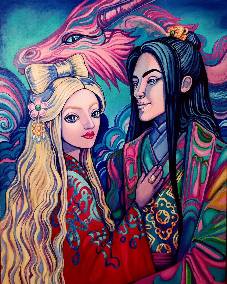 Acrylic Painting, Fantasy Art, the Wise Dragon - Etsy