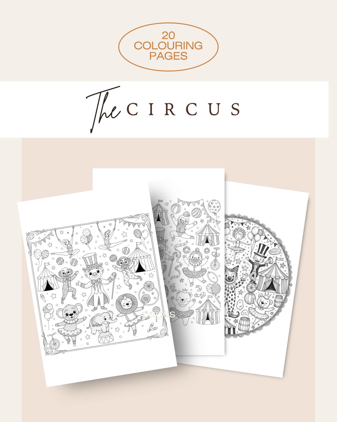 Circus Kids Colouring Pages – 20 Fun Printable Designs (A4 PDF) - Etsy