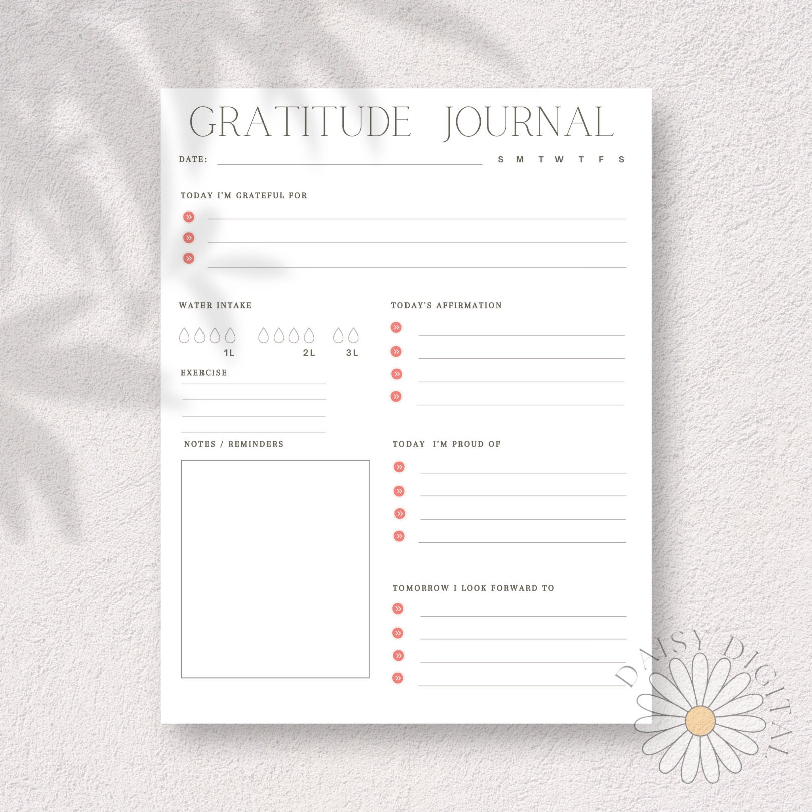 Gratitude Journal PRINTABLE A4, A5, Letter & Half Letter - Etsy