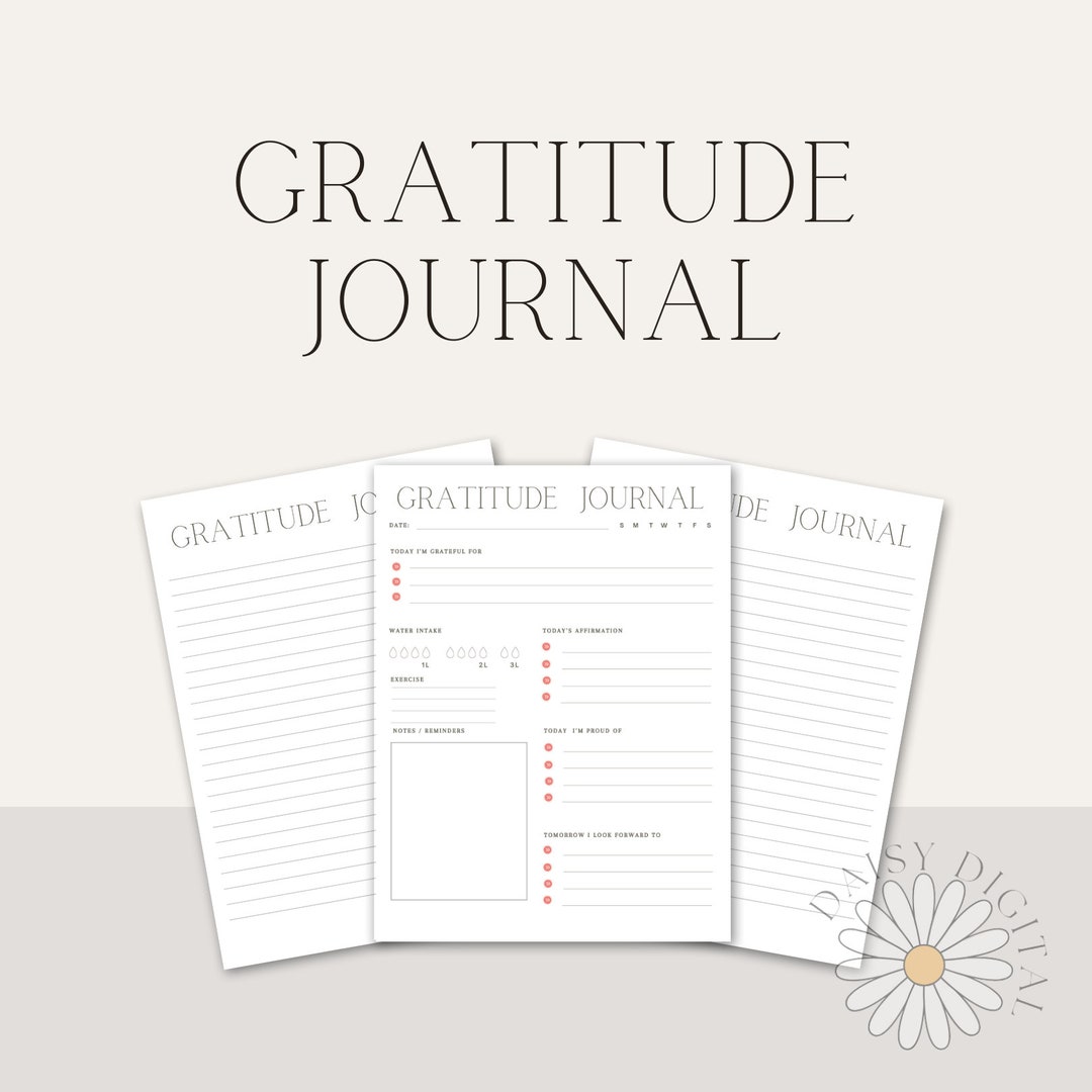 Gratitude Journal PRINTABLE A4, A5, Letter & Half Letter - Etsy
