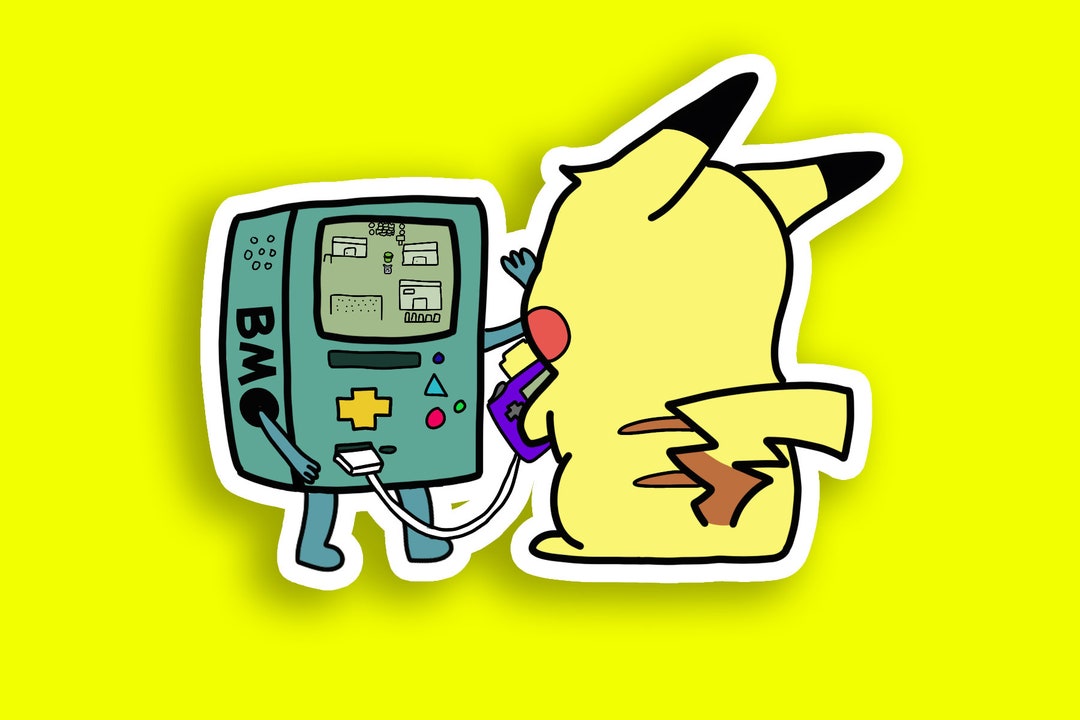 Pikachu and BMO Gameboy Sticker - Etsy