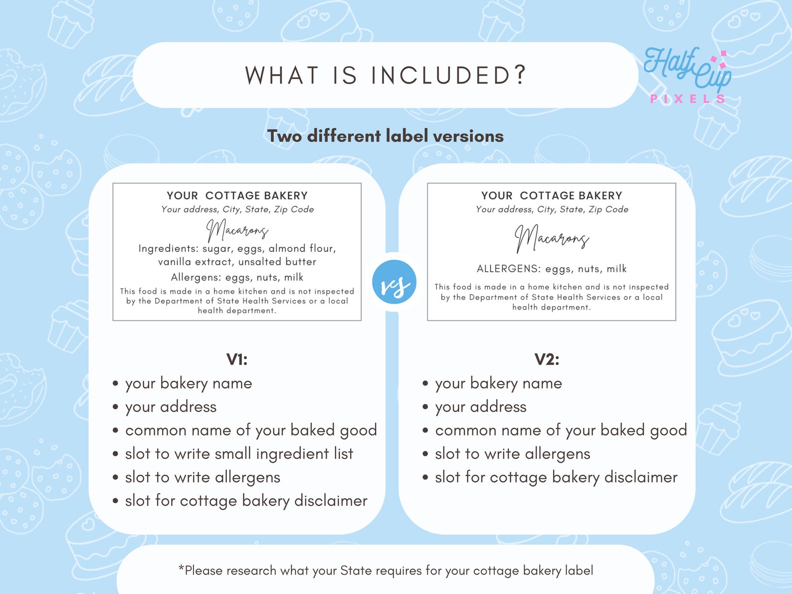Canva Editable Simple Baked Goods Label for Cottage Bakeries, Home ...