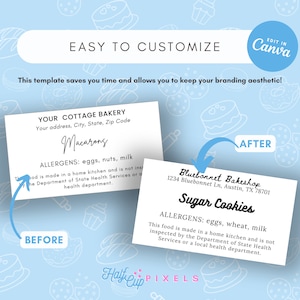 Canva Editable Simple Baked Goods Label for Cottage Bakeries, Home ...