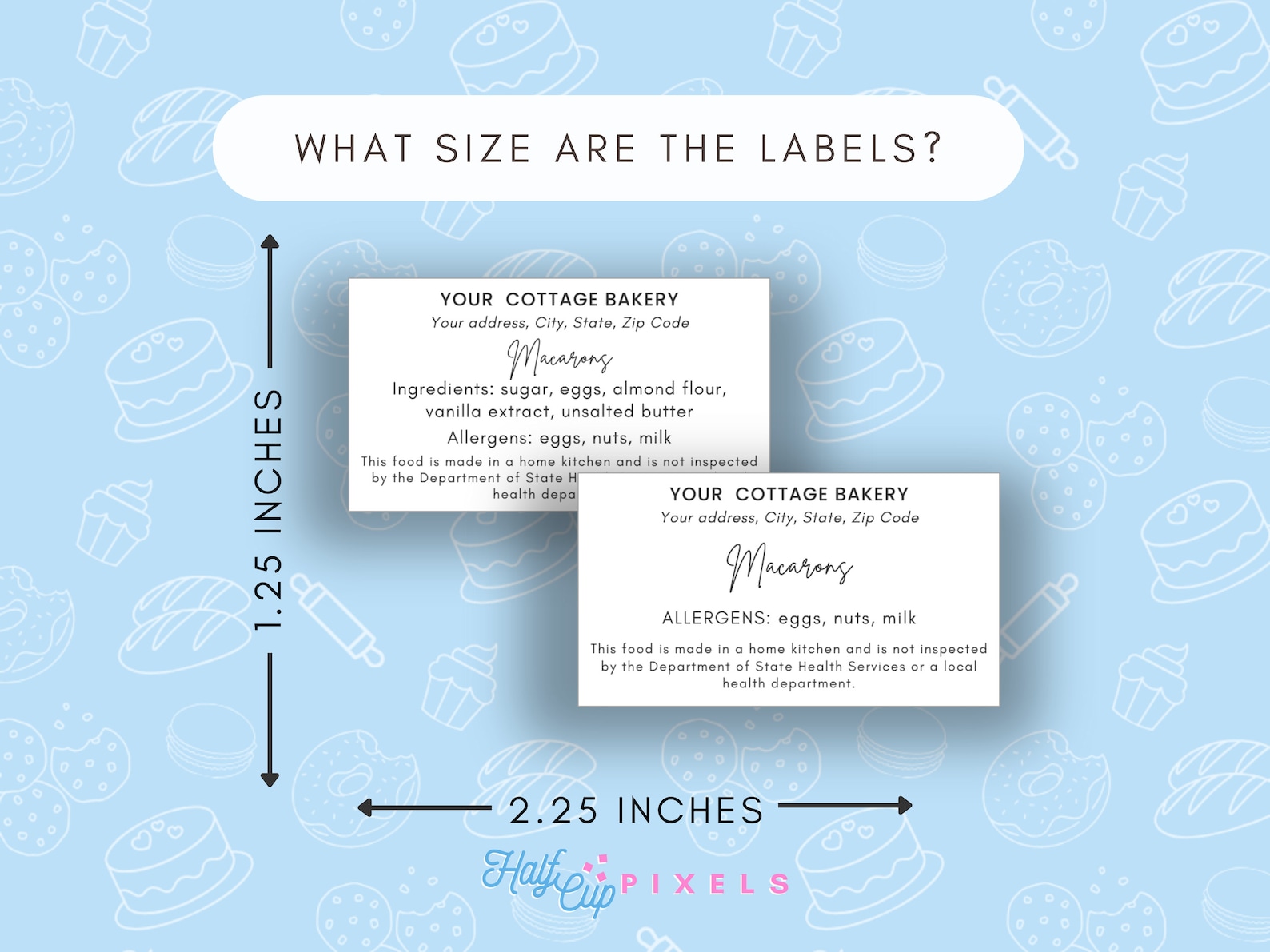 Canva Editable Simple Baked Goods Label for Cottage Bakeries, Home ...