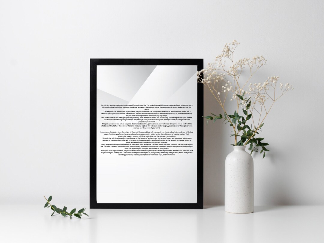 Digital Download Poster for Recovery Journey Motivational Wall Art ...