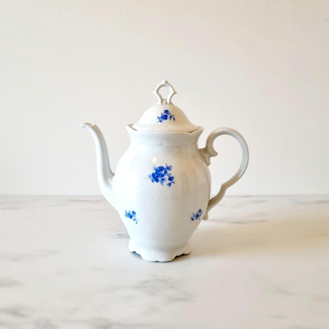 Vintage Swedish Coffee Pot: Blue Floral Scandinavian Kitchen Decor - Etsy