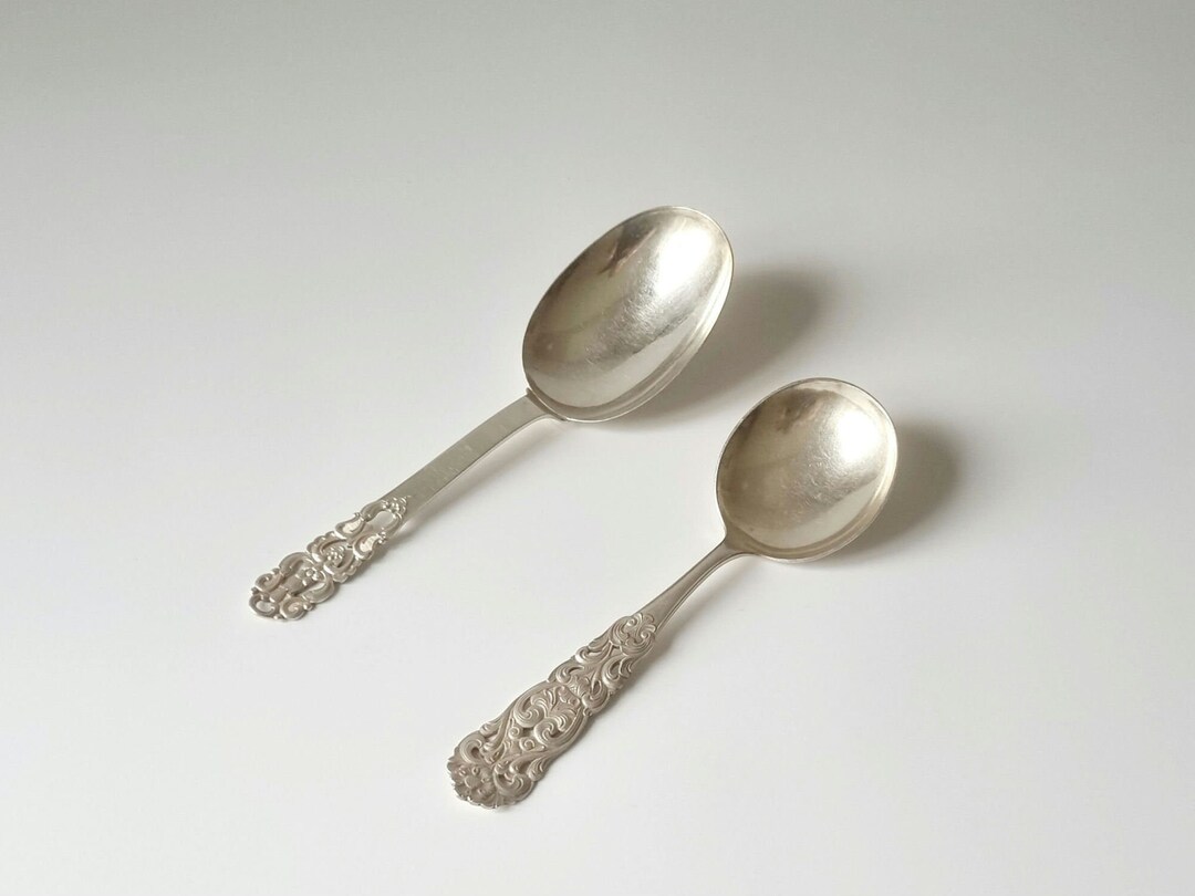Vintage Scandinavian Silver Spoons, GAB PMA Serving Flatware, Swedish ...