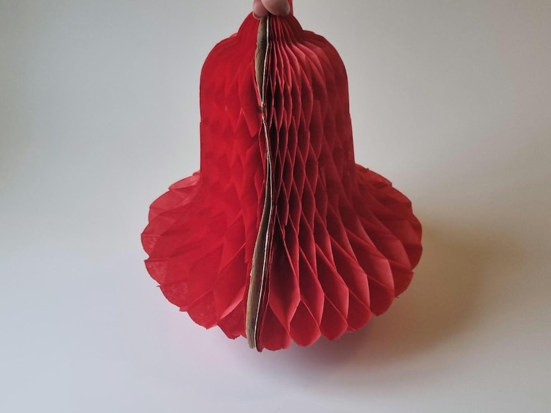 Vintage Swedish Paper Bell: 1950s Honeycomb Christmas Decor (11 Inch ...