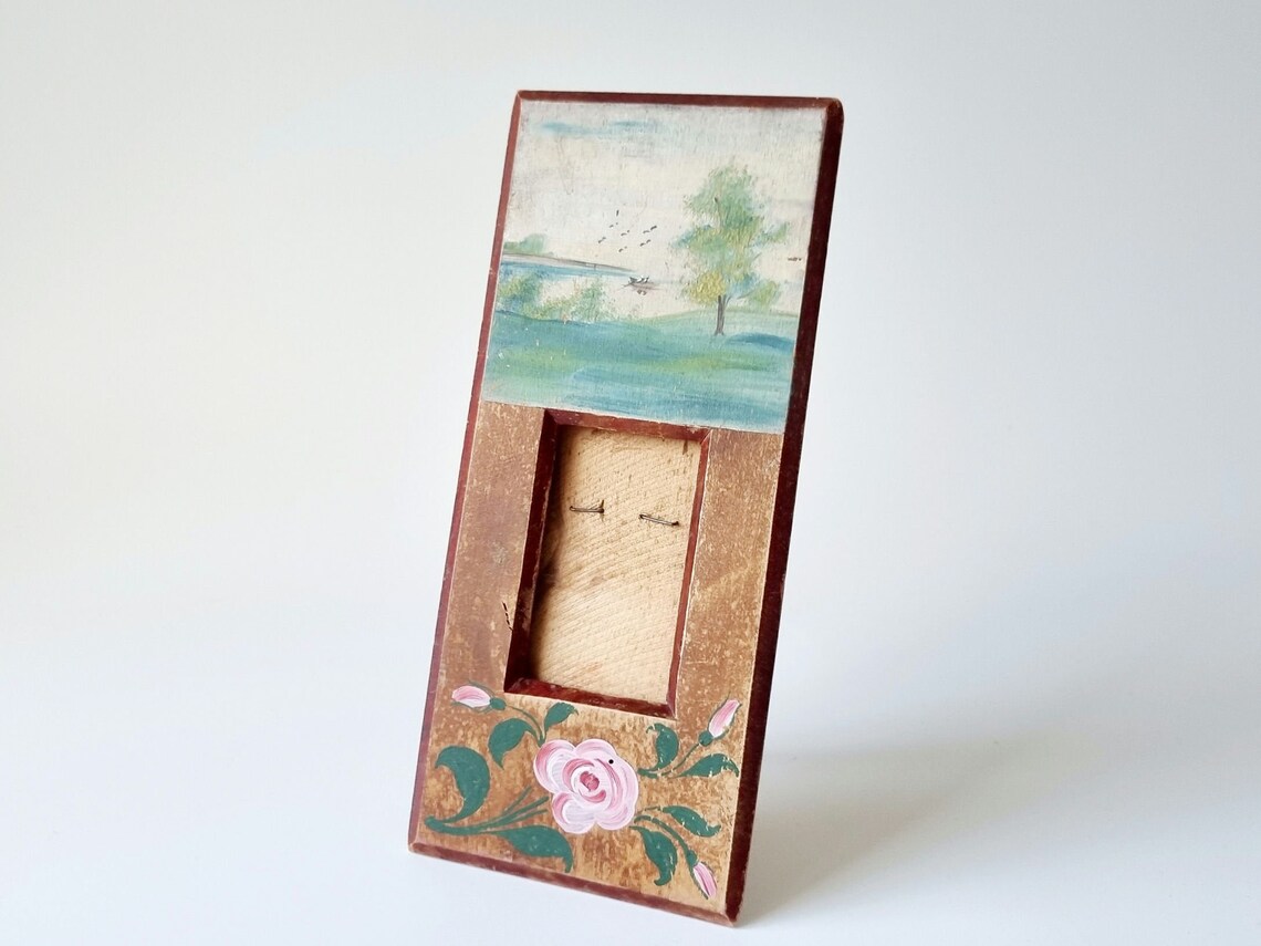 Vintage Picture Frame in Wood Handpainted Sweden - Etsy