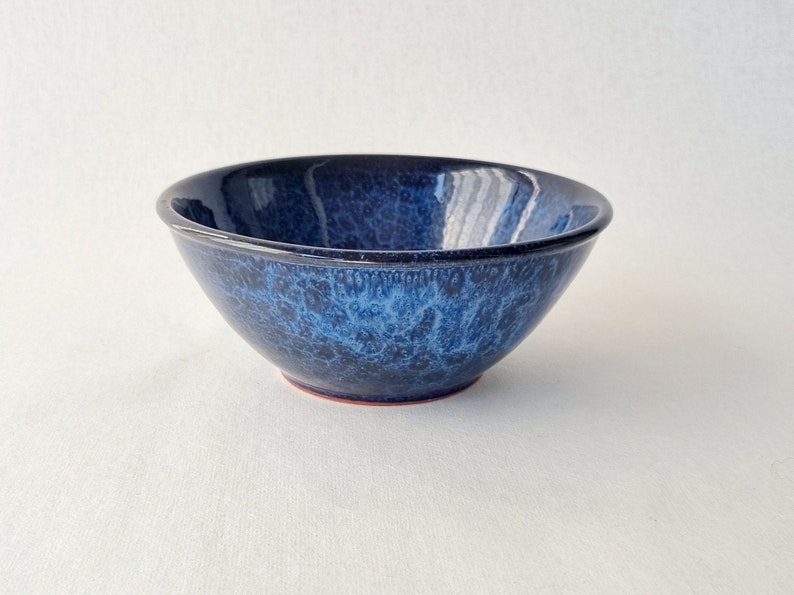 VINTAGE SCANDINAVIAN BOWL Handmade Pottery in Blue Glaze With Darkblue ...