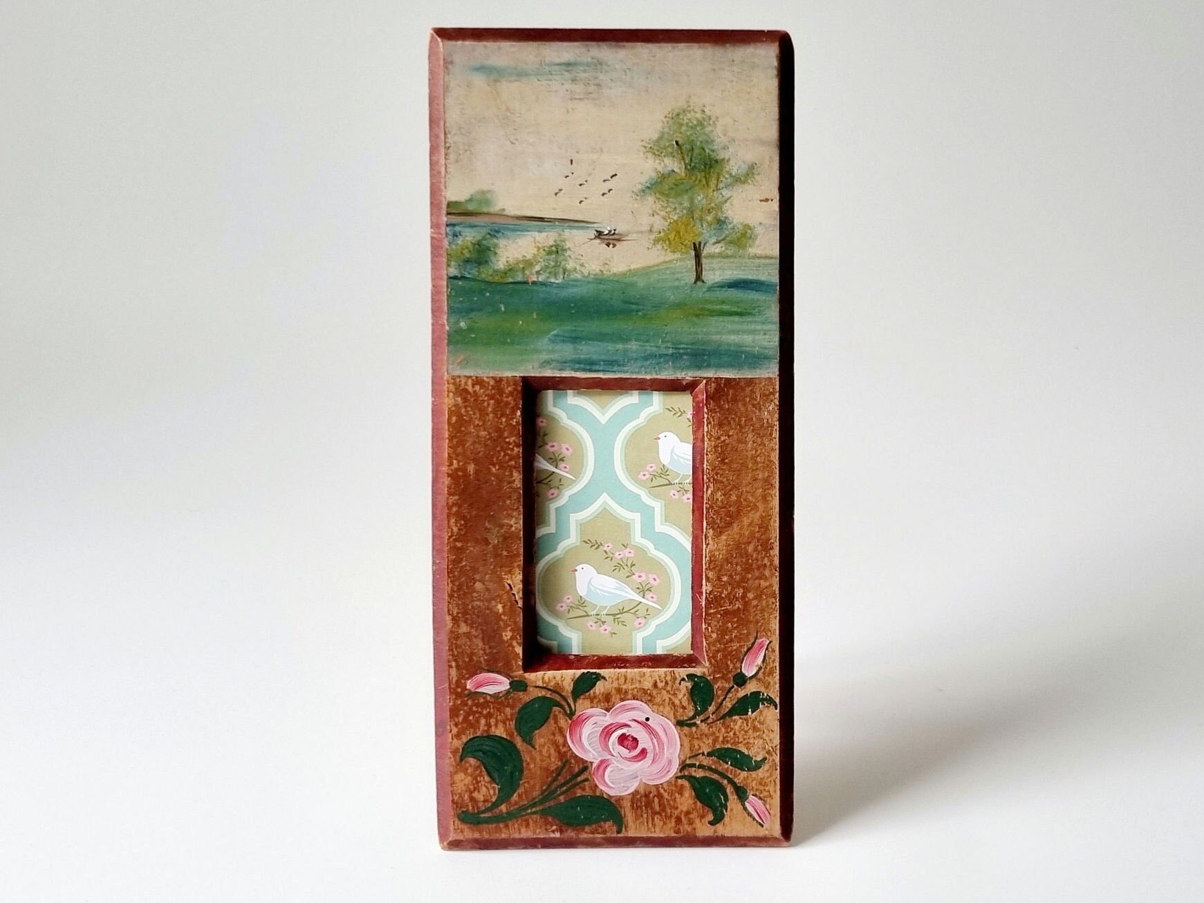 Vintage Picture Frame in Wood Handpainted Sweden - Etsy