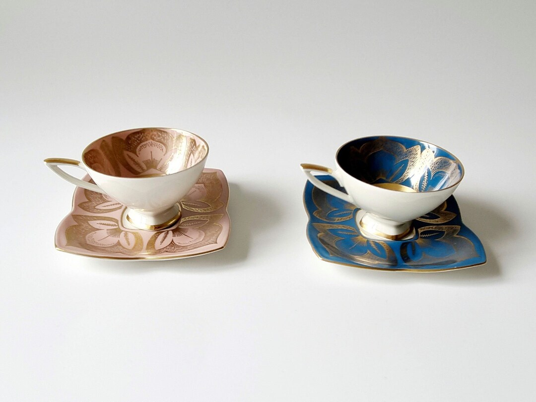 Two Vintage Alka Kunst Bavaria West Germany Lotus Flower Teacup and ...