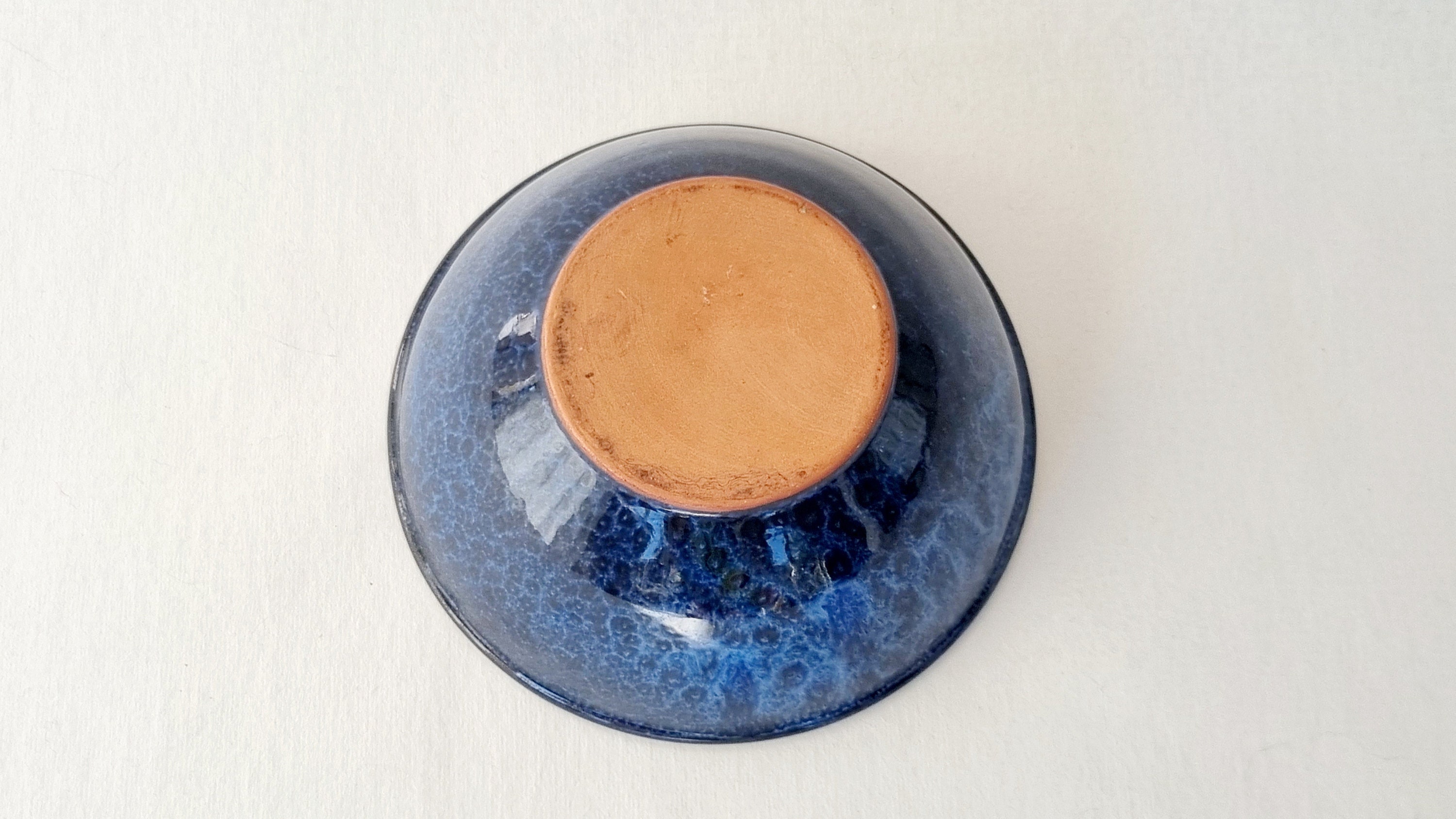 VINTAGE SCANDINAVIAN BOWL Handmade Pottery in Blue Glaze With Darkblue ...