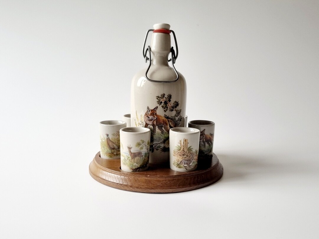 Set of 6 Hunting Cups With Bottle, WTK Germany Bioma Hunters Gift - Etsy