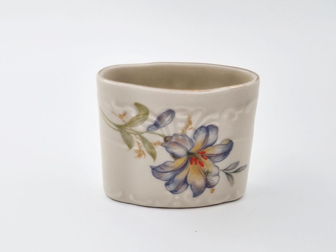 Vintage Scandi Pottery Vase: Cream Floral Decor, 2 Inch - Etsy