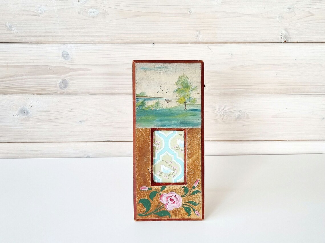Vintage Picture Frame in Wood Handpainted Sweden - Etsy