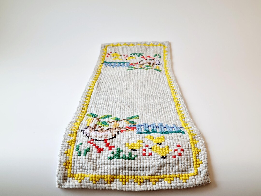 Vintage Swedish Table Runner: Rustic Embroidered Easter Decor - Etsy