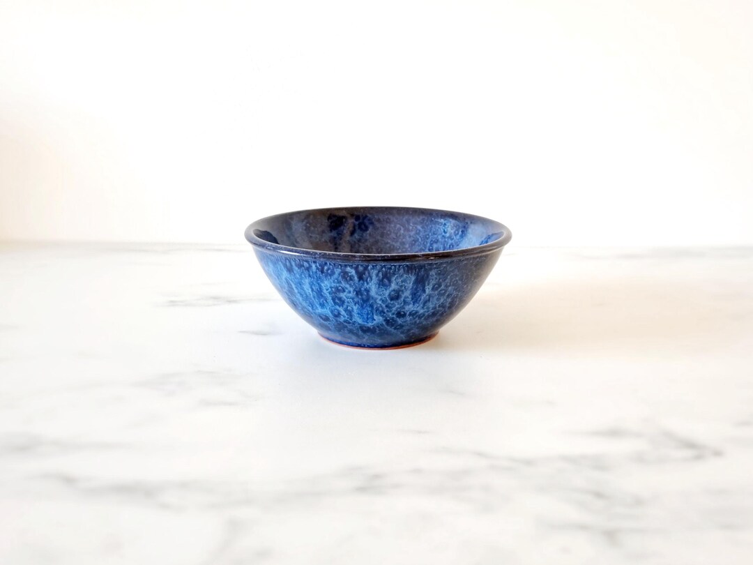 VINTAGE SCANDINAVIAN BOWL - Handmade Pottery in Blue Glaze With ...