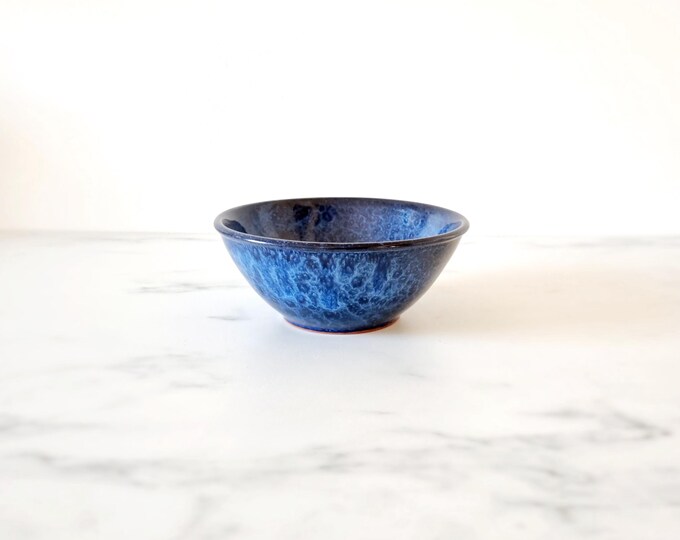 VINTAGE SCANDINAVIAN BOWL - Handmade Pottery in Blue Glaze With ...