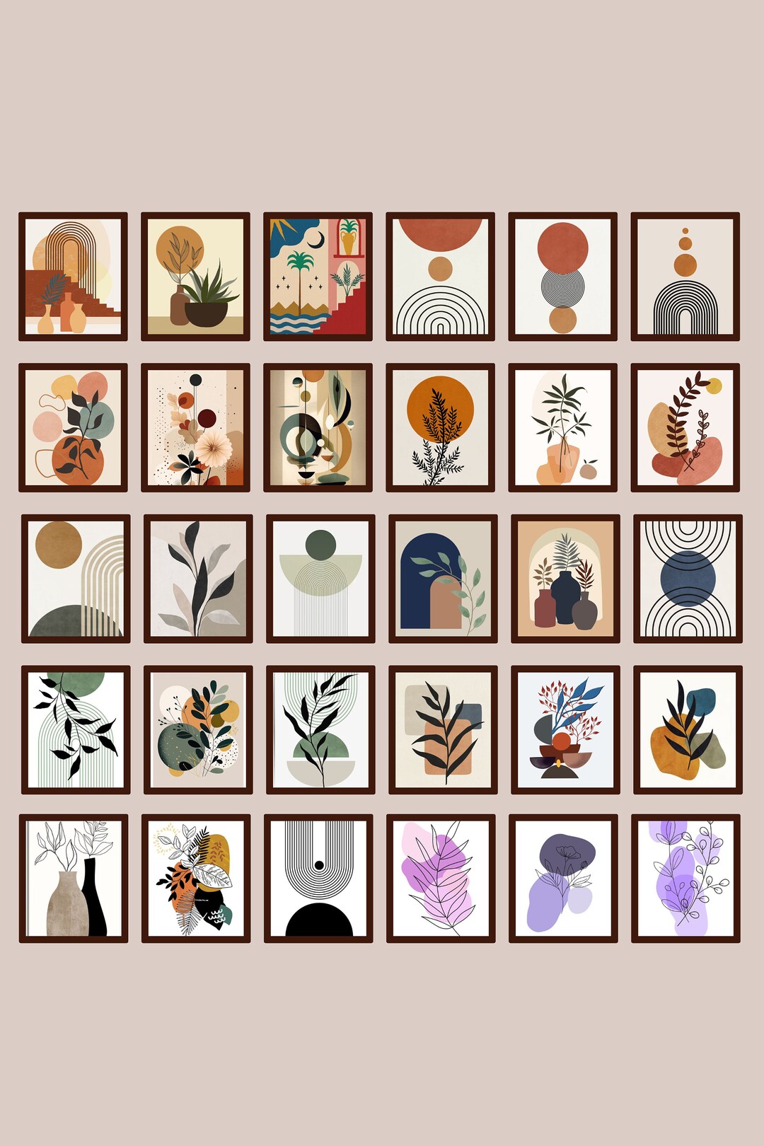 Boho Wall Collage Mega Bundle, Set of 30 Prints, Geometric Dorm Wall ...