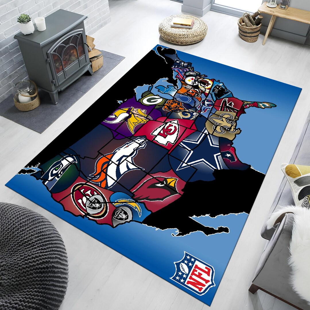 American Football Team Rug,football Rug,sport Rug,boys Room Rug,custom ...