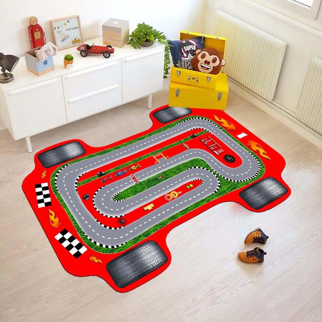 Car Rug, Road Map Rug,road Rug, Colorful Rug, Kids Room Rug, Nursery ...