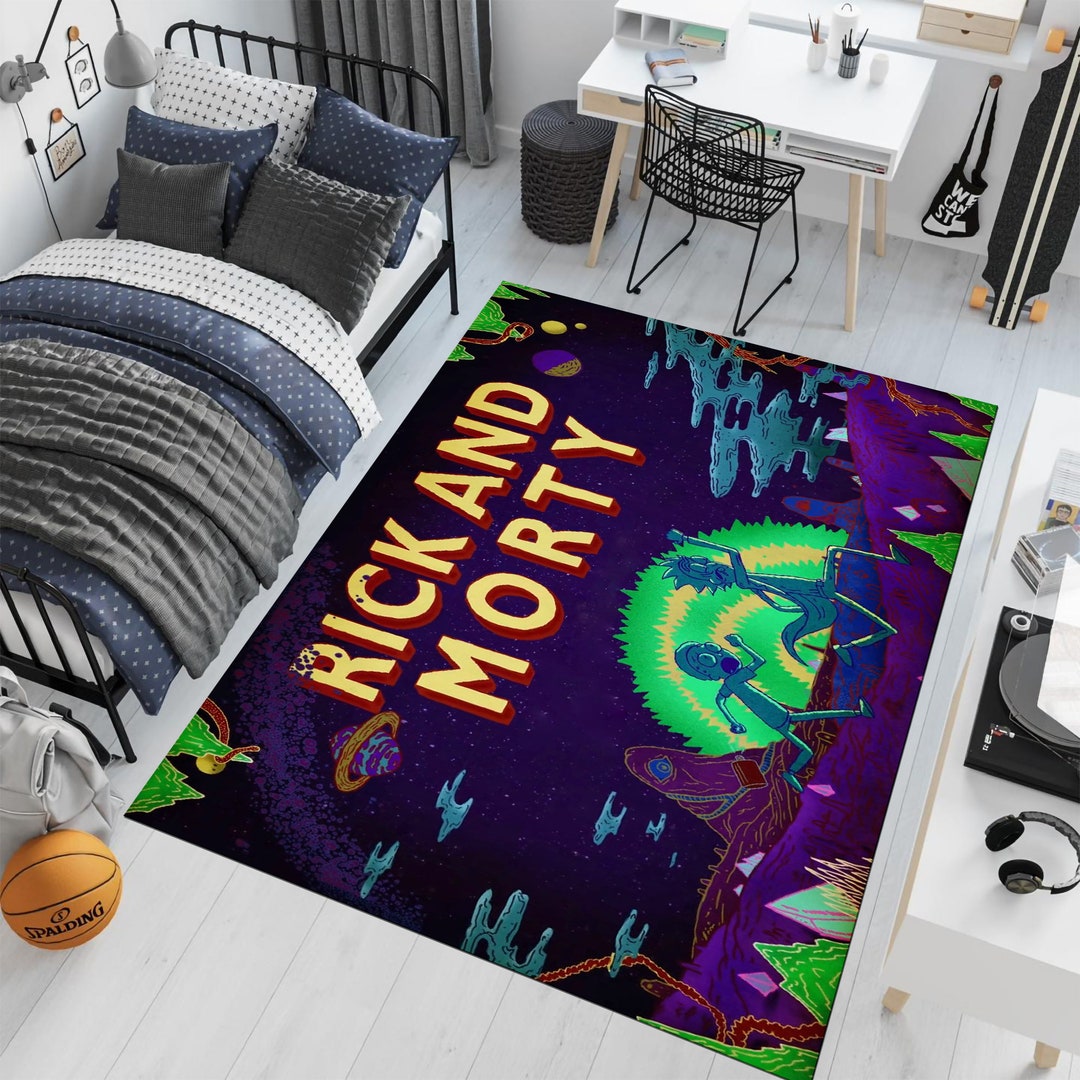 Rick and Morty Rug, Colorful Rug, Fantastic Rug, Pop Art Rug,cartoon ...