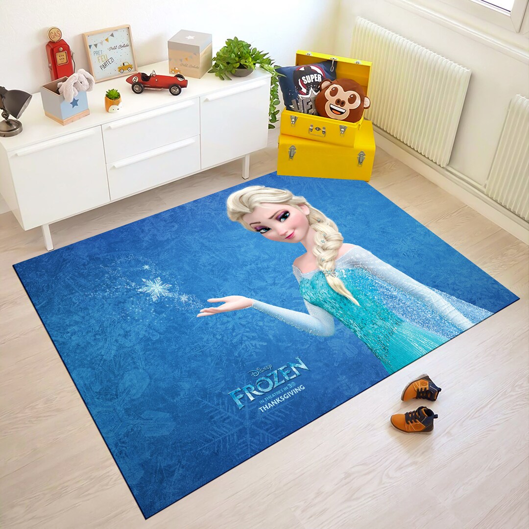 Elsa Rug, Blue Rug, Frozen Rug, Gift Fot Daughter, Cartoon Rug,kids ...