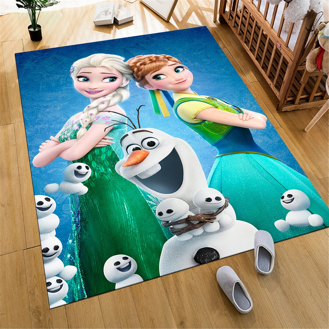 Elsa Rug, Anna Rug, Frozen Rug, Gift Fot Daughter, Cartoon Rug,kids ...