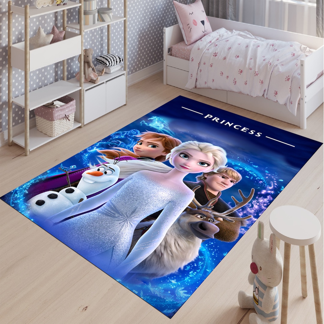 Elsa Rug, Anna Rug, Frozen Rug, Gift Fot Daughter, Cartoon Rug,kids ...