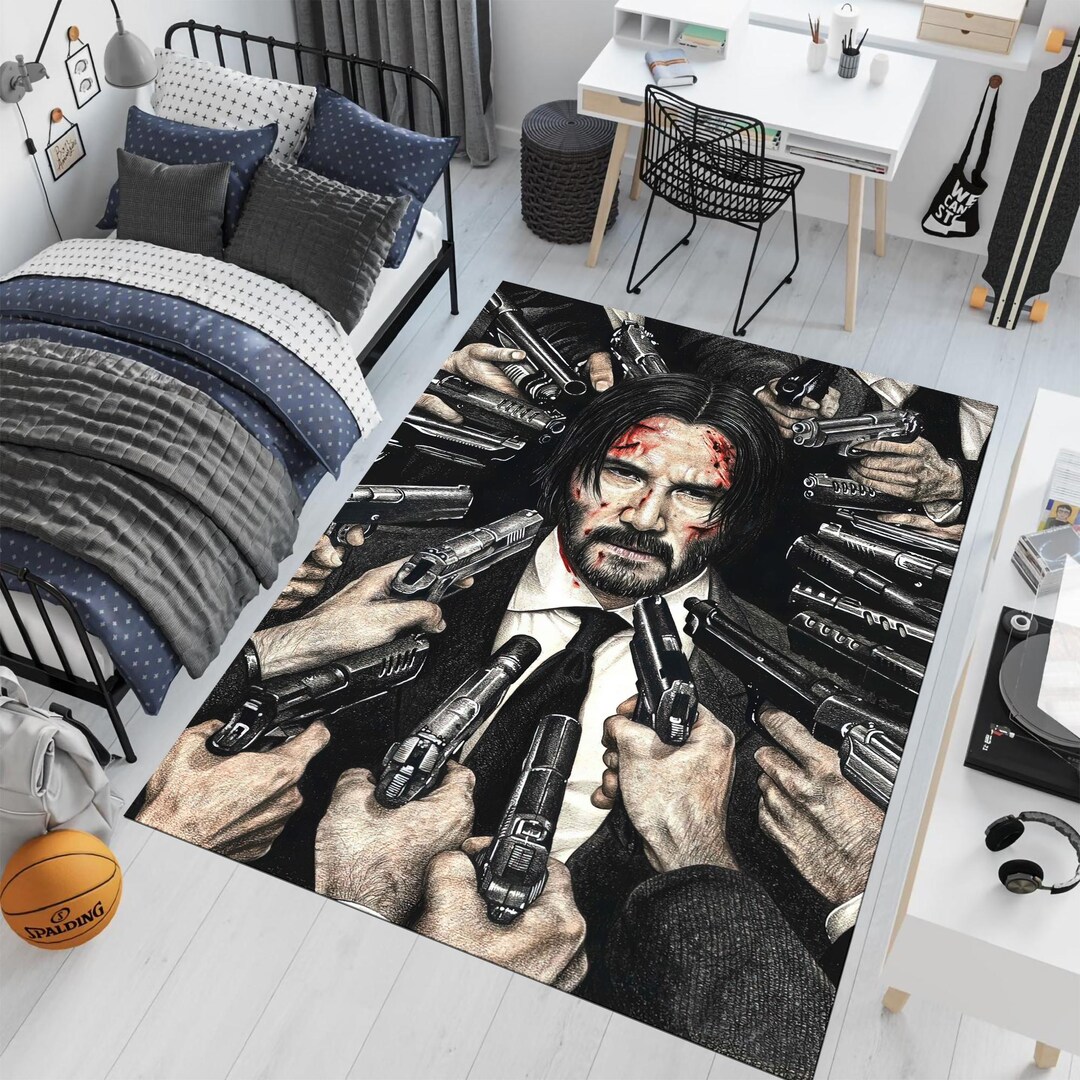 John Wick Rug, Action Movie Rug, Popular Rug, Movie Rug, Movie Decor ...