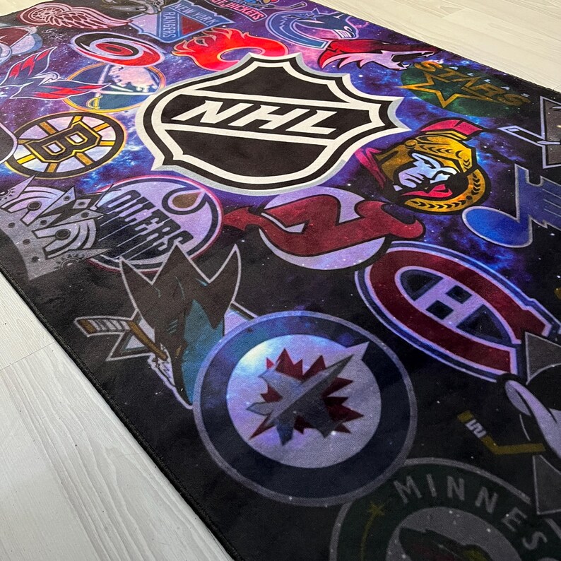 NHL Hockey Team Logos Rug - Colorful Sports Area Rug - Etsy