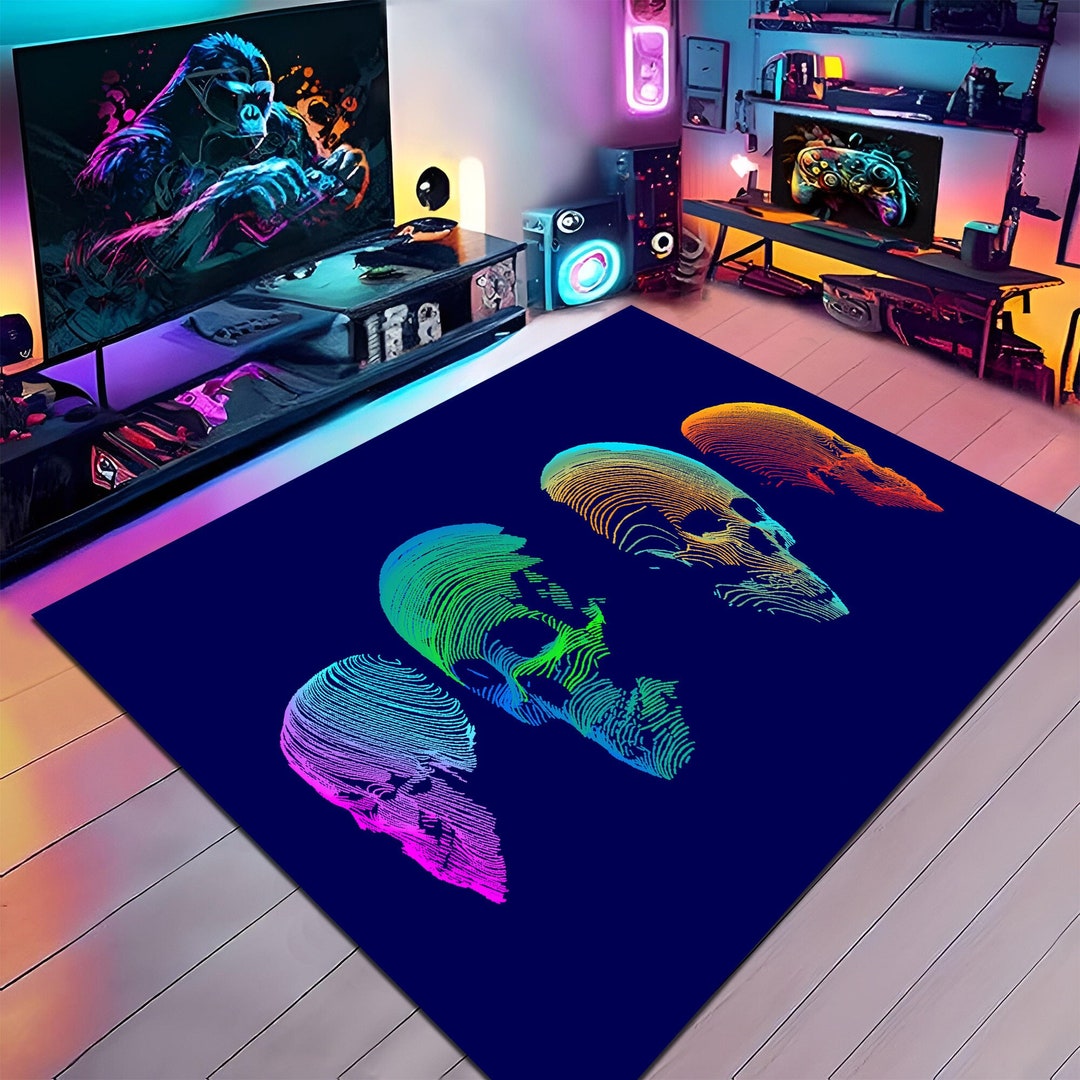Colorful Skull Rug, Skeleton Rug, Pop Art Rug,colorful Rug, Unique Rug ...