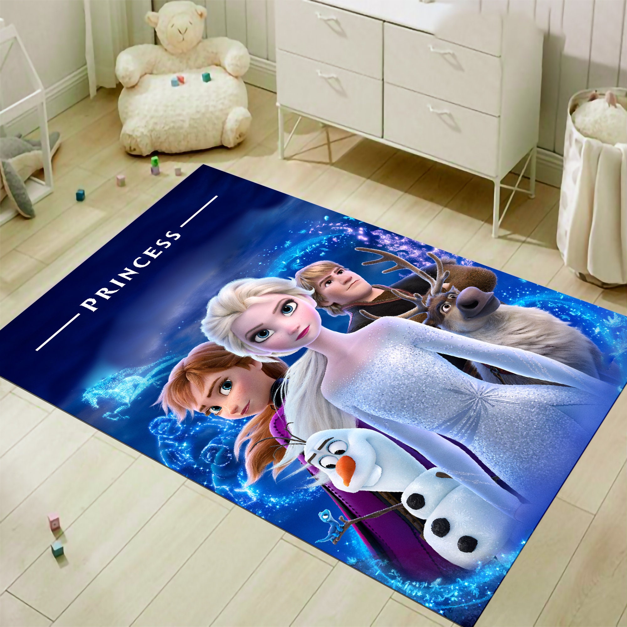 Elsa Rug, Anna Rug, Frozen Rug, Gift Fot Daughter, Cartoon Rug,kids ...