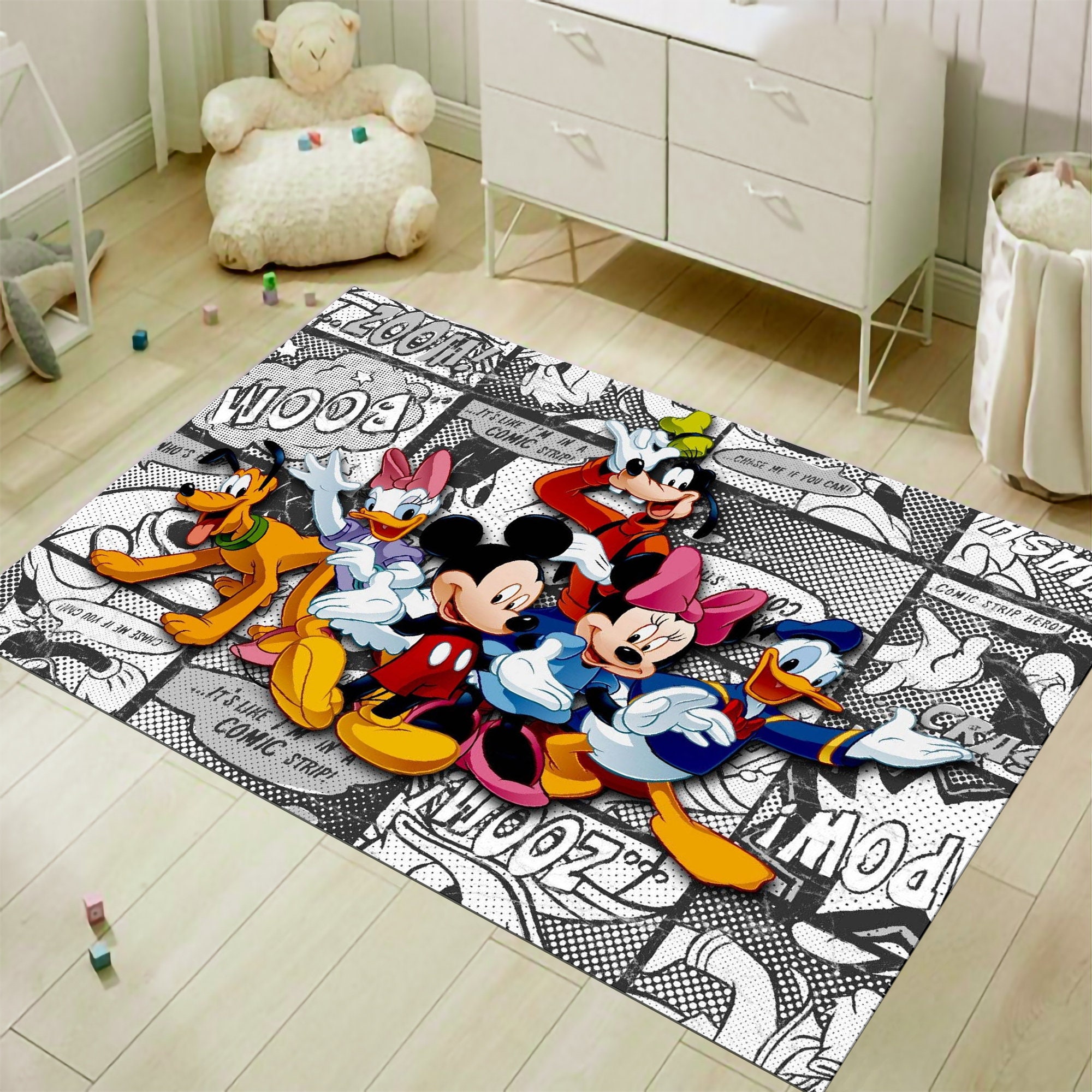 Cartoon Characters Rug, Minnie Rug,cartoon Rug,kids Room Rug,nursery ...