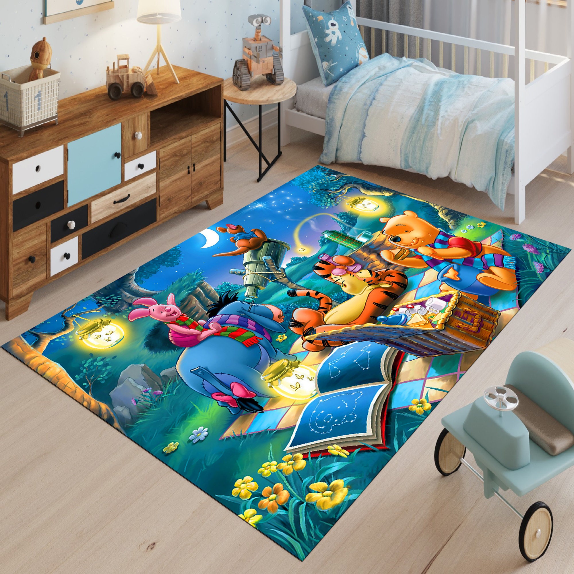 Winnie the Pooh Rug, Cute Rug, Cartoon Rug,colorful Rug,kids Room Rug ...