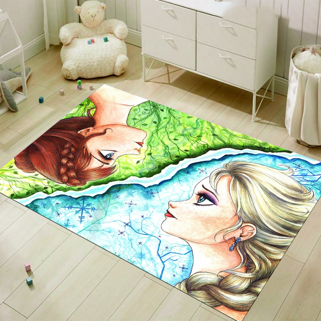 Elsa Rug, Anna Rug, Frozen Rug, Gift for Daughter, Cartoon Rug,kids ...