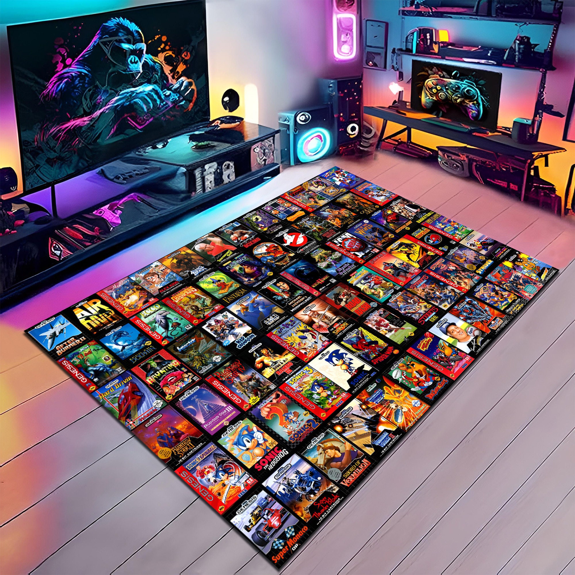 Retro Games Rug,game Rug,gaming Rug,colorful Rug,play Room Rug, Game ...