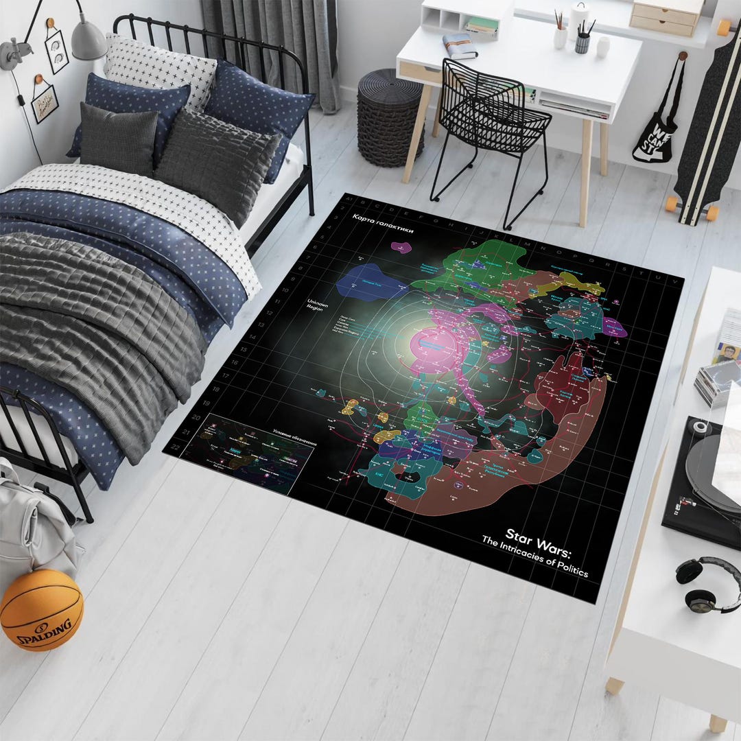 Star Wars Map Rug, Map Rug, Galaxy Rug, Movie Rug, Movie Decor, Gift ...