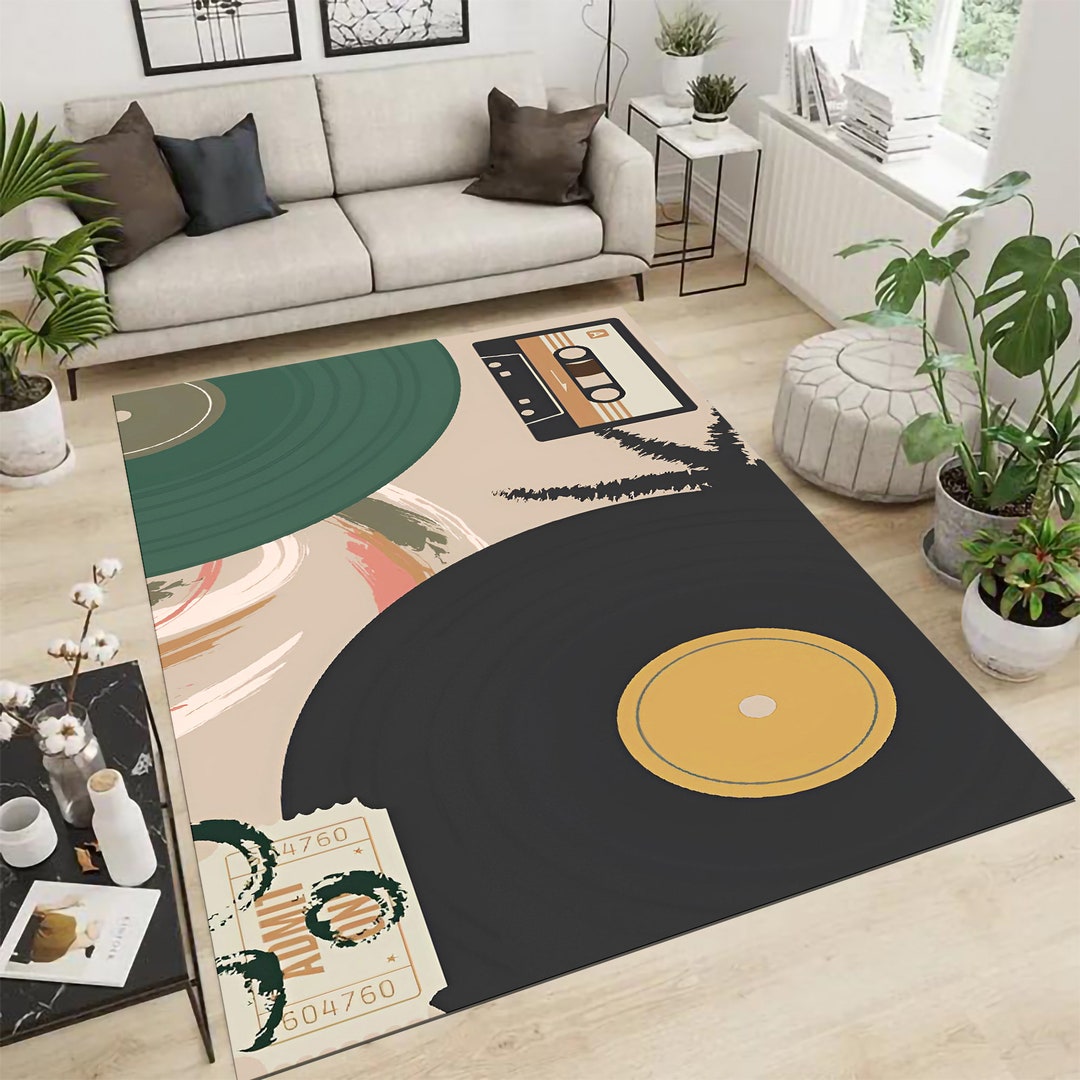 Record Rug,retro Record Rug,abstract Rug,colorful Rug,music Rug,music ...