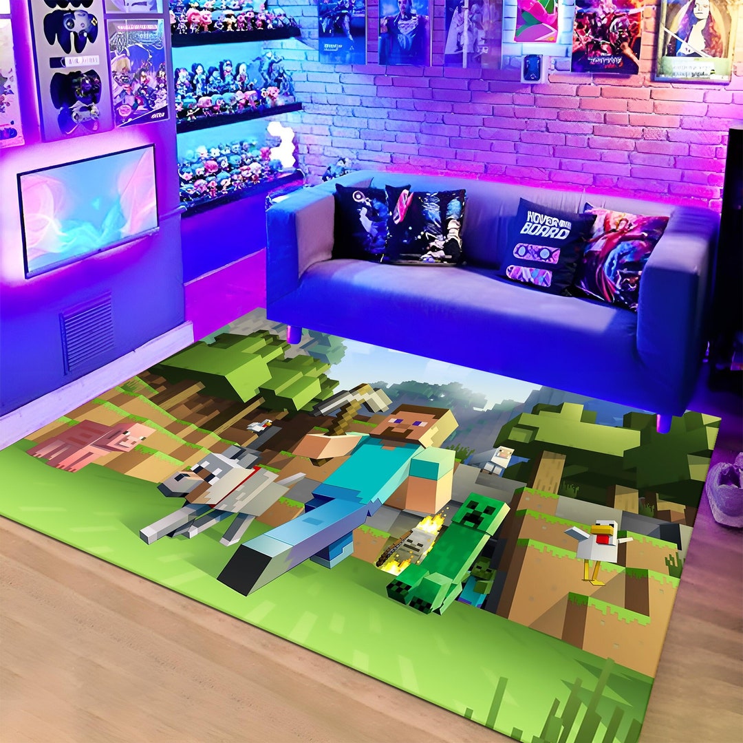 Video Game Rug: Gamer Room Decor, Pixel Gaming Carpet - Etsy