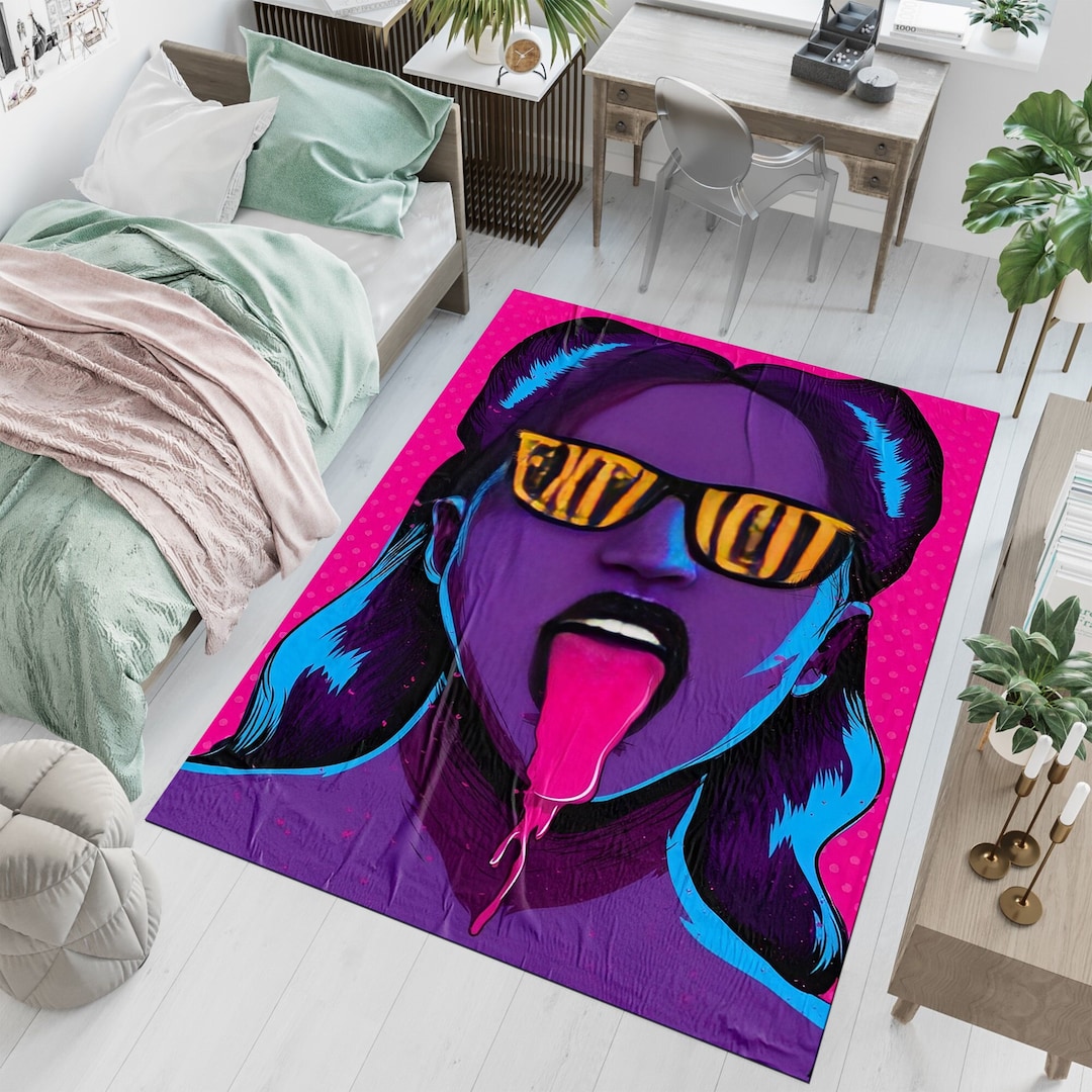 Women Rug Sexy Girl Rug Pop Art Rug Art Rug Purple Rug Rugs For Living Room Girl Room Rug