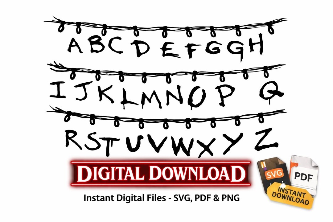Stranger Things Inspired, Retro Alphabet SVG | Hand-drawn Letters With ...